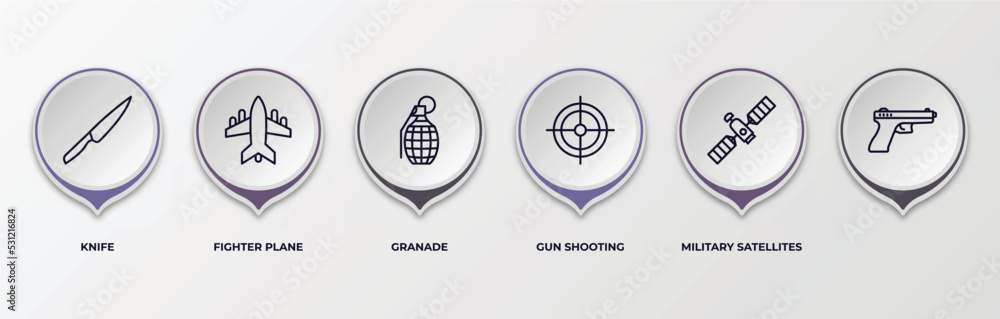 infographic template with outline icons. infographic for army and war ...
