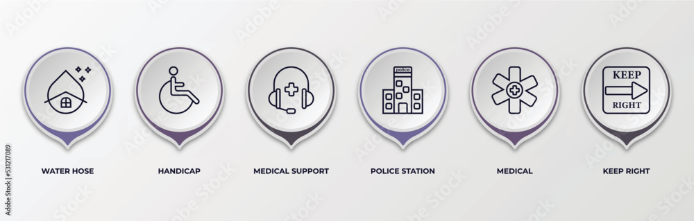 infographic template with outline icons. infographic for alert concept ...