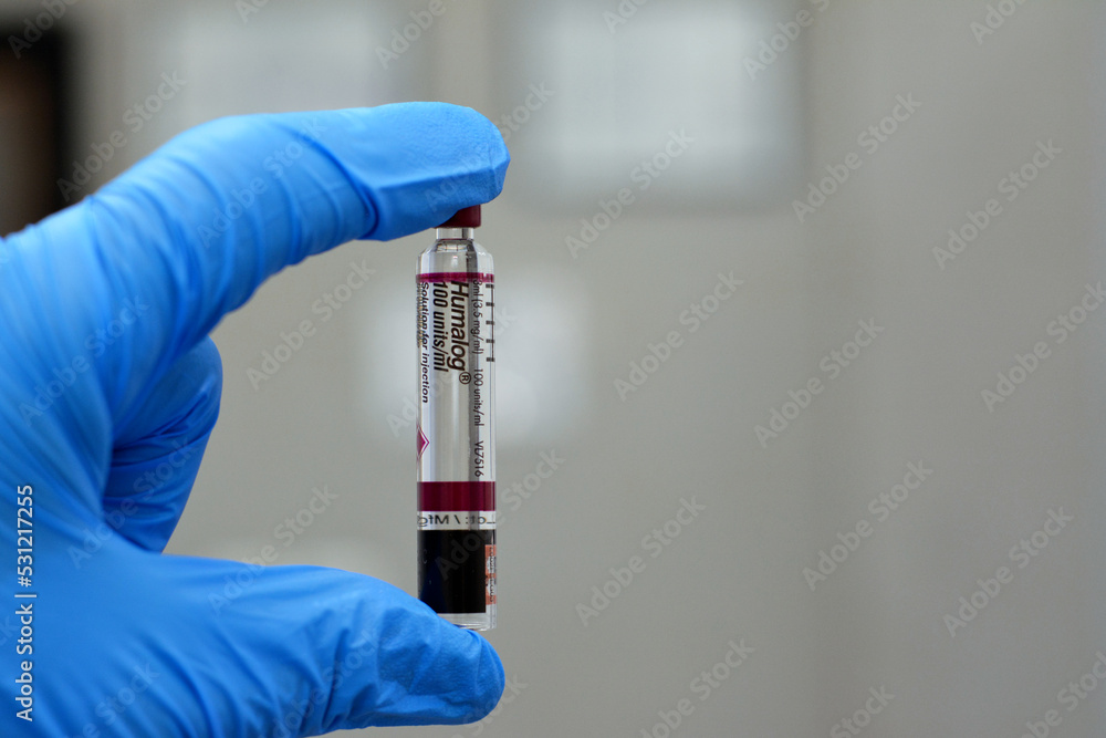 Cairo, Egypt, September 14 2022: Humalog 100 units ml solution for ...