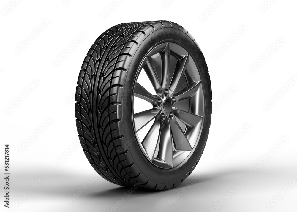Car wheel isolated on transparent background. 3D rendering illustration ...