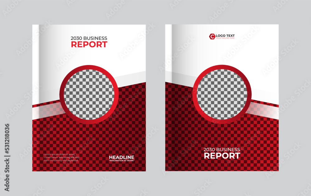 Red color annual report and book cover design Template, brochures ...