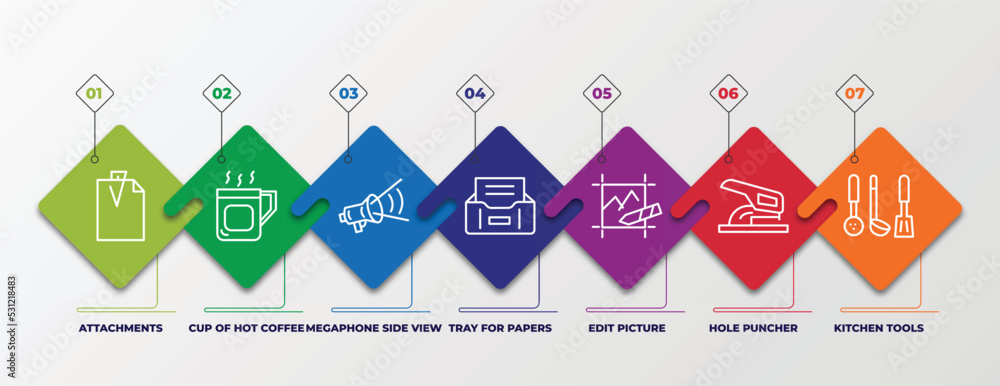 infographic template with linear icons. infographic for tools and ...
