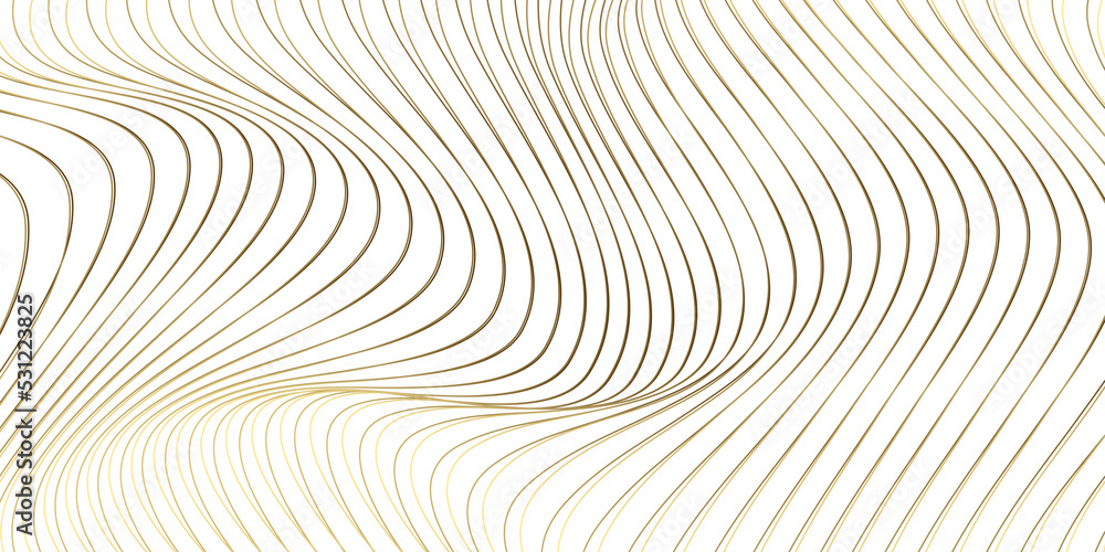 3D wave lines pattern smooth curve flowing dynamic gold gradient ...