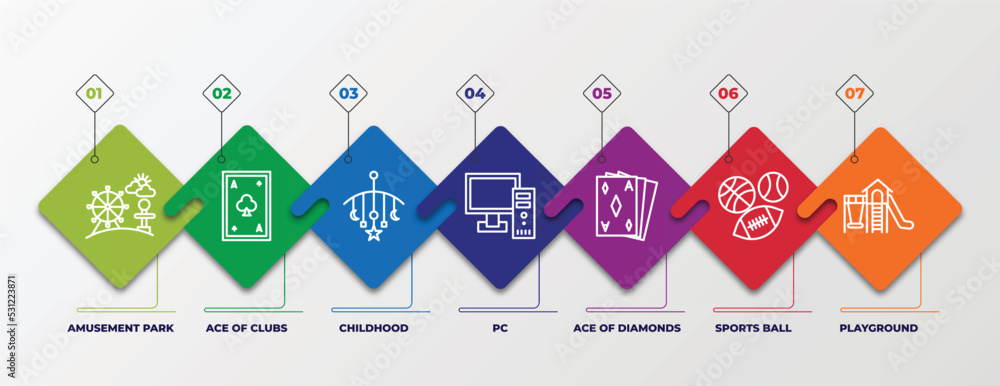 infographic template with linear icons. infographic for arcade concept ...