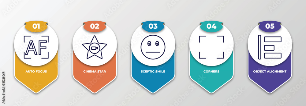 infographic template with thin line icons. infographic for user interface concept. included auto ...