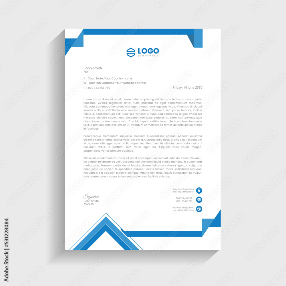unique concept brand identity letterhead template Stock Vector | Adobe ...