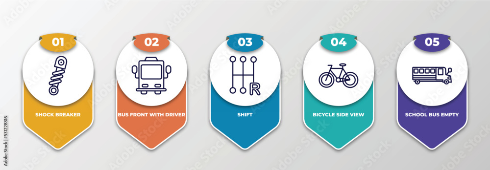 infographic template with thin line icons. infographic for transport ...