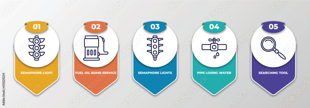 infographic template with thin line icons. infographic for tools and ...