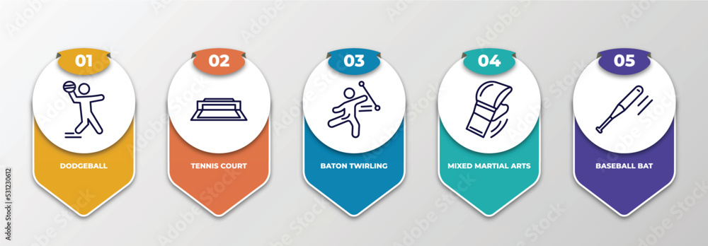 infographic template with thin line icons. infographic for sport ...