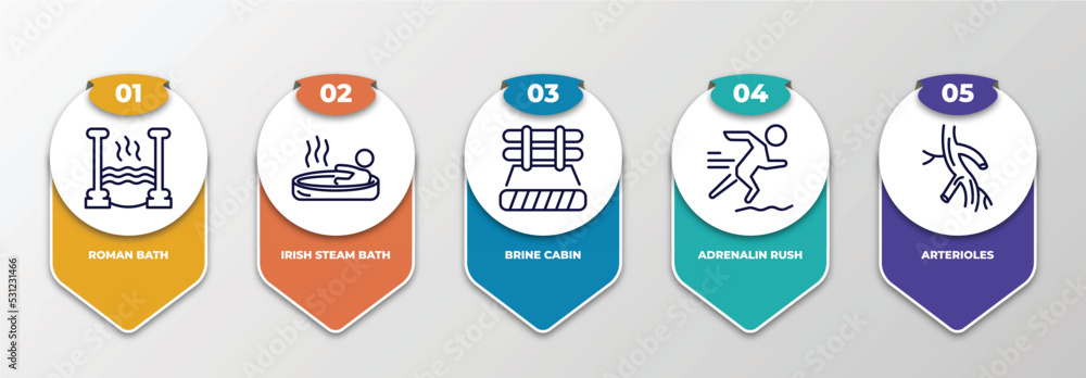 infographic template with thin line icons. infographic for sauna ...