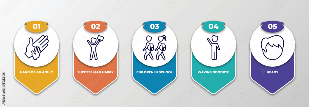 infographic template with thin line icons. infographic for people ...