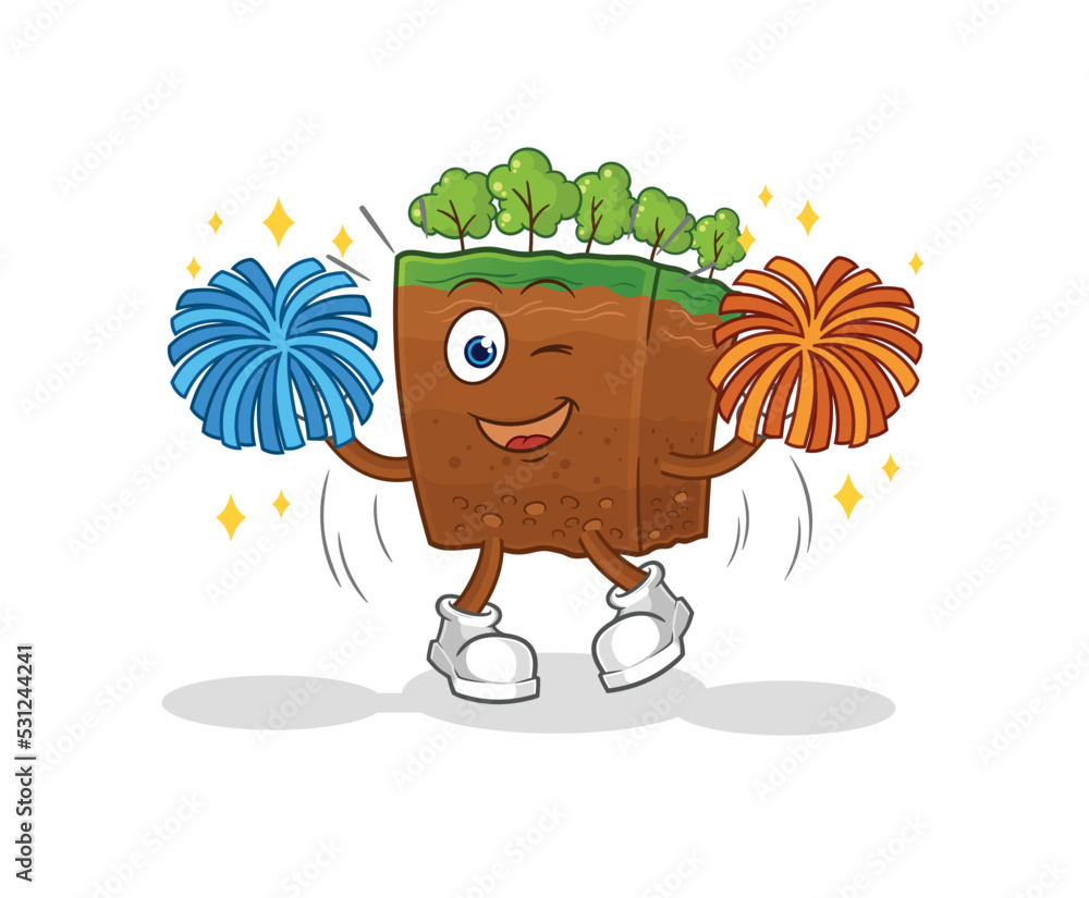 soil layers cheerleader cartoon. cartoon mascot vector Stock Vector ...