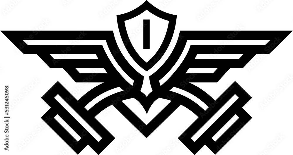 Letter I Fitness Gym logo design template, vintage style vector emblem ...