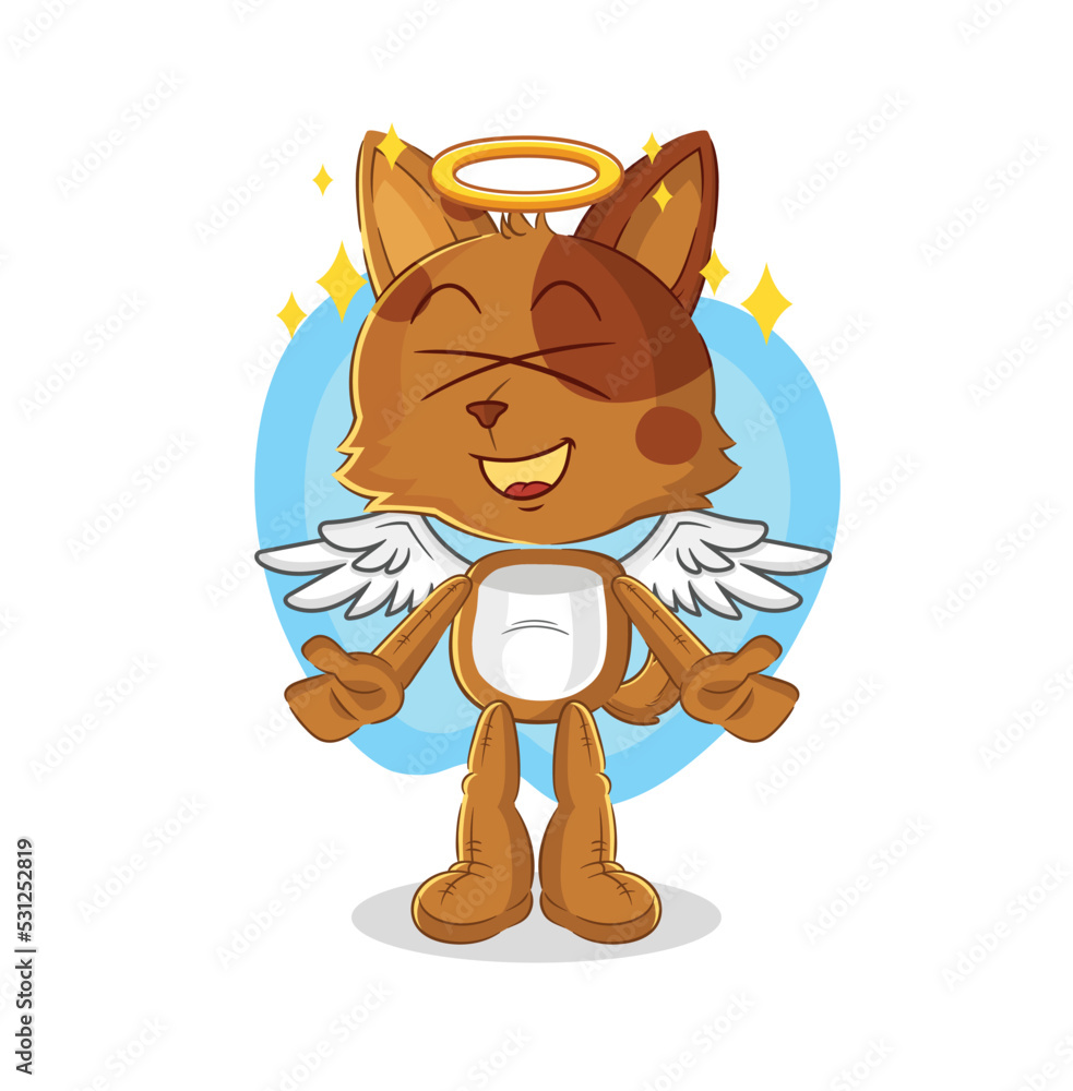 dog angel with wings vector. cartoon character Stock Vector | Adobe Stock