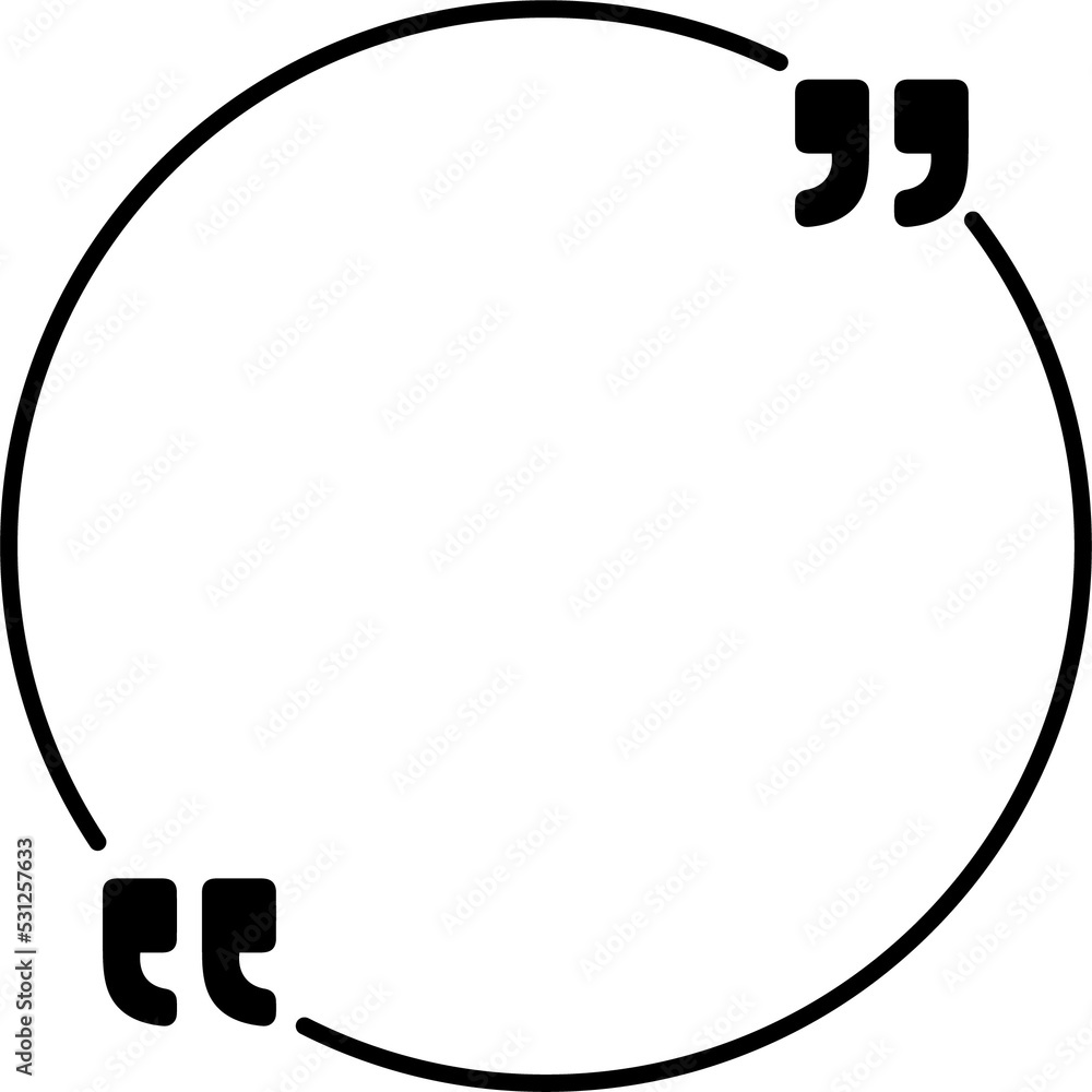 Quote text box circle frame. Quotation bubble textbox design empty ...
