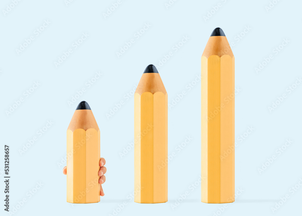 Foto de Minimal abstract concept of easy handwriting or drawing ...