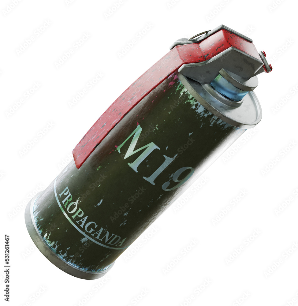 A smoke grenade with text M19 propaganda. Transparent png 3d ...