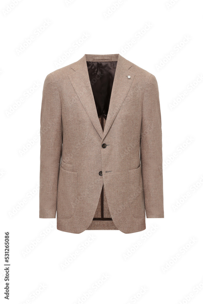 Ghost mannequin. Brown men's classic suit jacket without human model ...