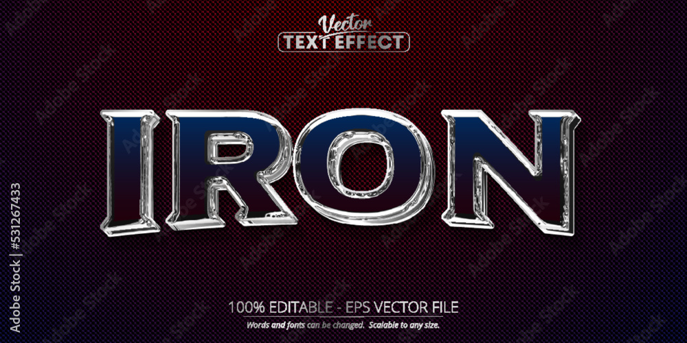 Silver text effect, editable metallic silver text style Stock Vector ...