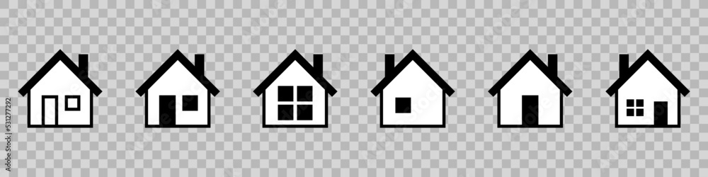 House icon set. Vector illustration isolated on transparent background ...