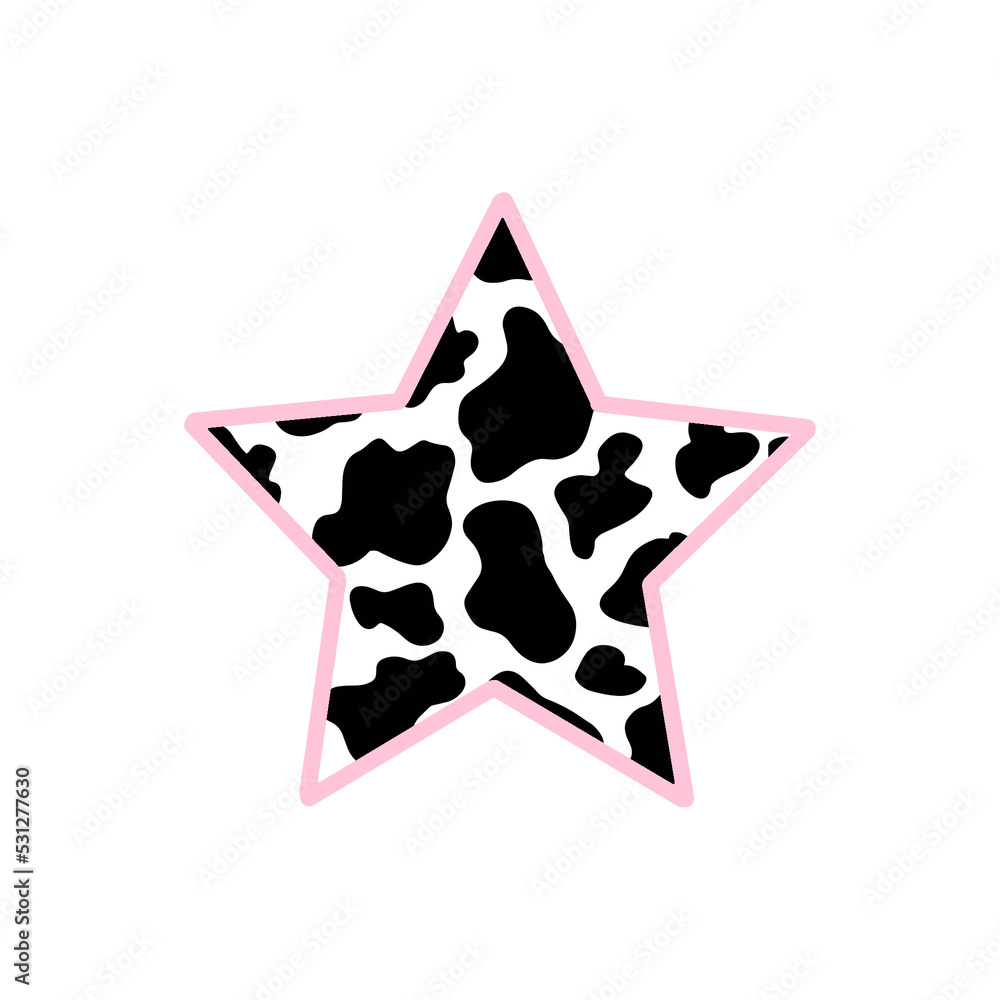 Cow Print Star Outline Stock Illustration | Adobe Stock