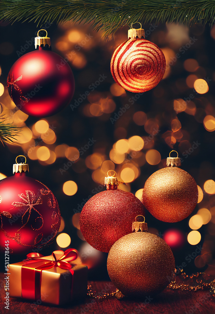 Pair Of Red Holiday Balls