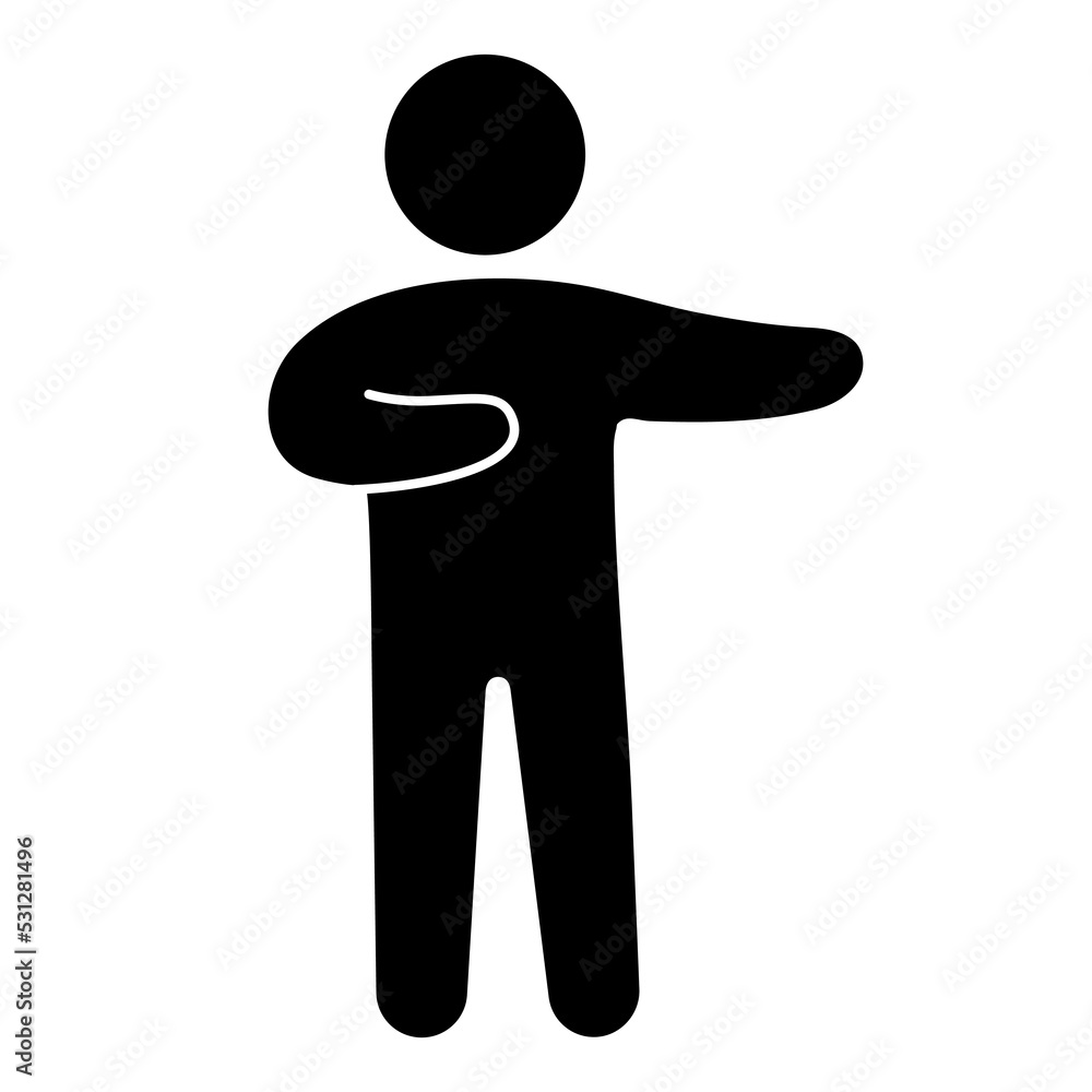 Stick Figures of a Person Pointing hand. Person Pointing, a silhouette ...