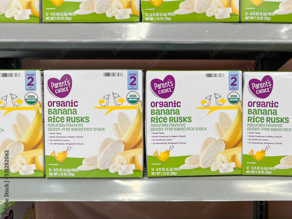 Houston, Texas, USA - February 22, 2022: Parent's Choice Rice Rusks ...
