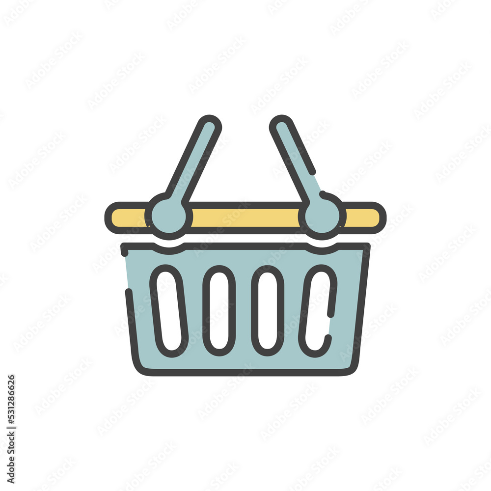 Shopping basket icon vector illustration logo template for many purpose ...