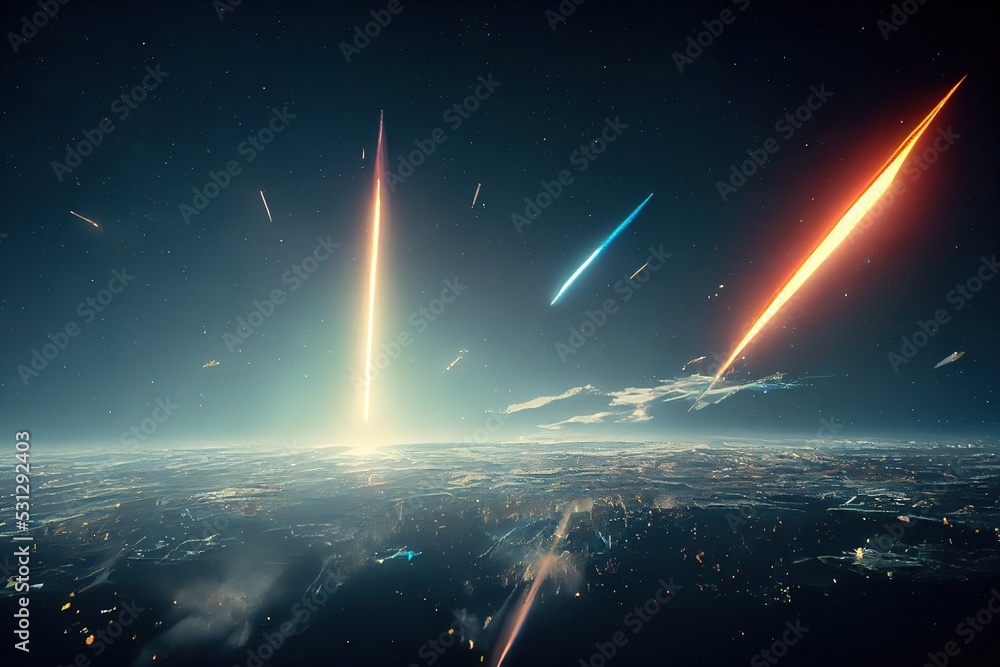 An Illustration of colliding meteoroids happening in the Exosphere ...