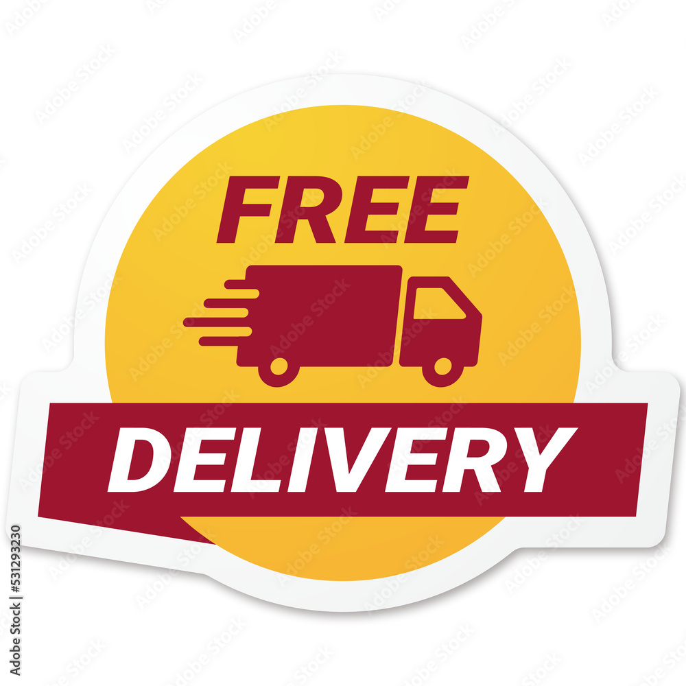 Free Delivery badge sticker transparent png design element Stock ...