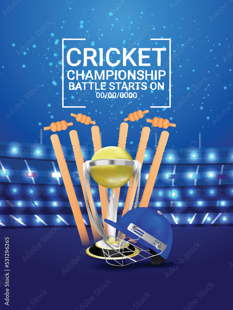 Cricket championship tournament match background Stock Vector | Adobe Stock