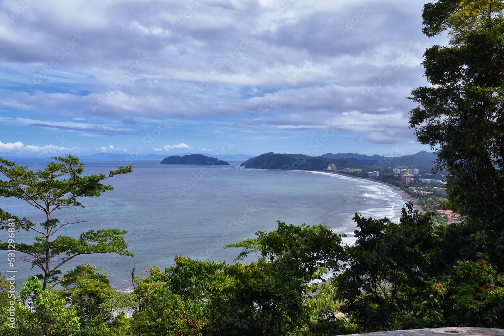 Jaco beach, ocean, city and views, Costa Rica from El Miro Ruins ...