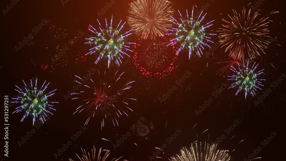 4K New year's eve fireworks celebration loop of real fireworks ...