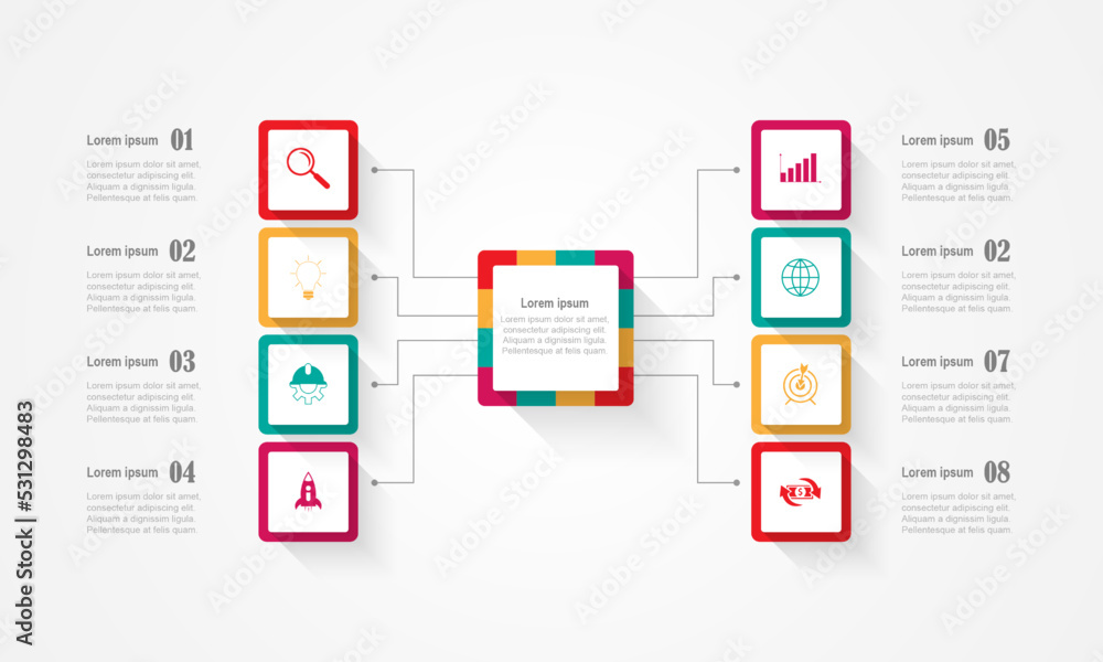 Business data visualization. Process chart. Abstract elements of graphs ...