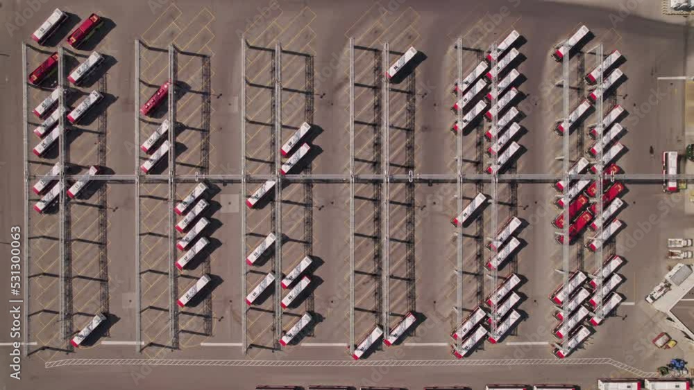 Parking, bus bay or bus stop of new TTC BUSES by the Toronto Transit ...