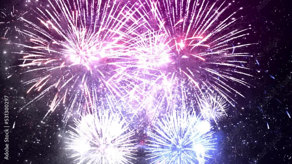 4K New year's eve fireworks celebration loop of real fireworks ...