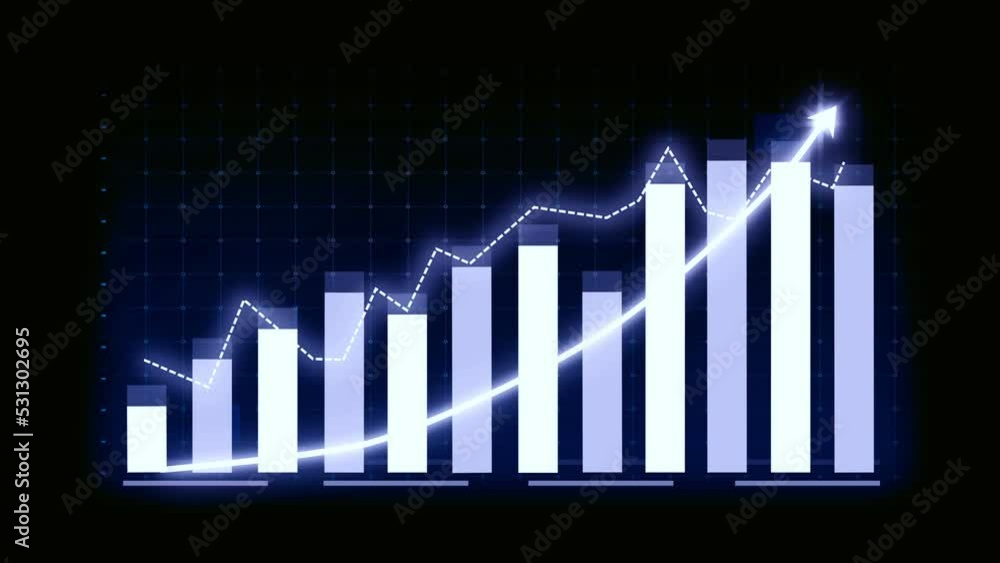 Business growth concept in allusive graph chart showing marketing sales ...