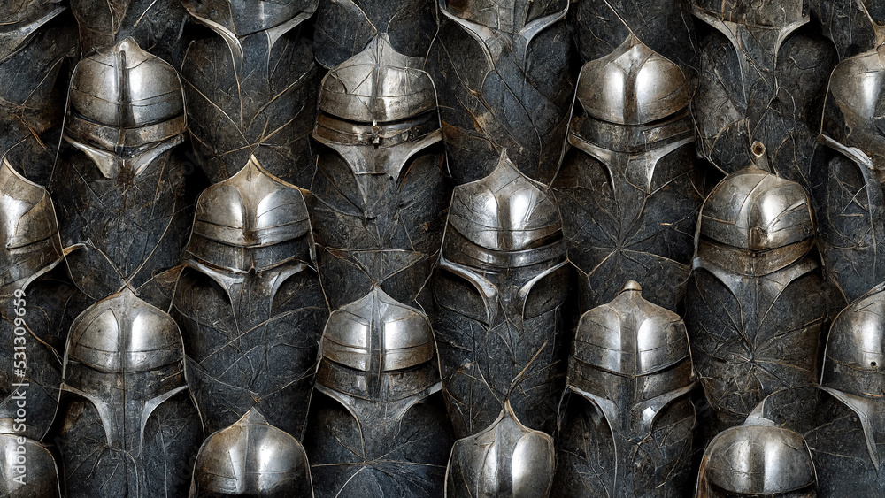 Medieval metal armor as background texture illustration Stock ...