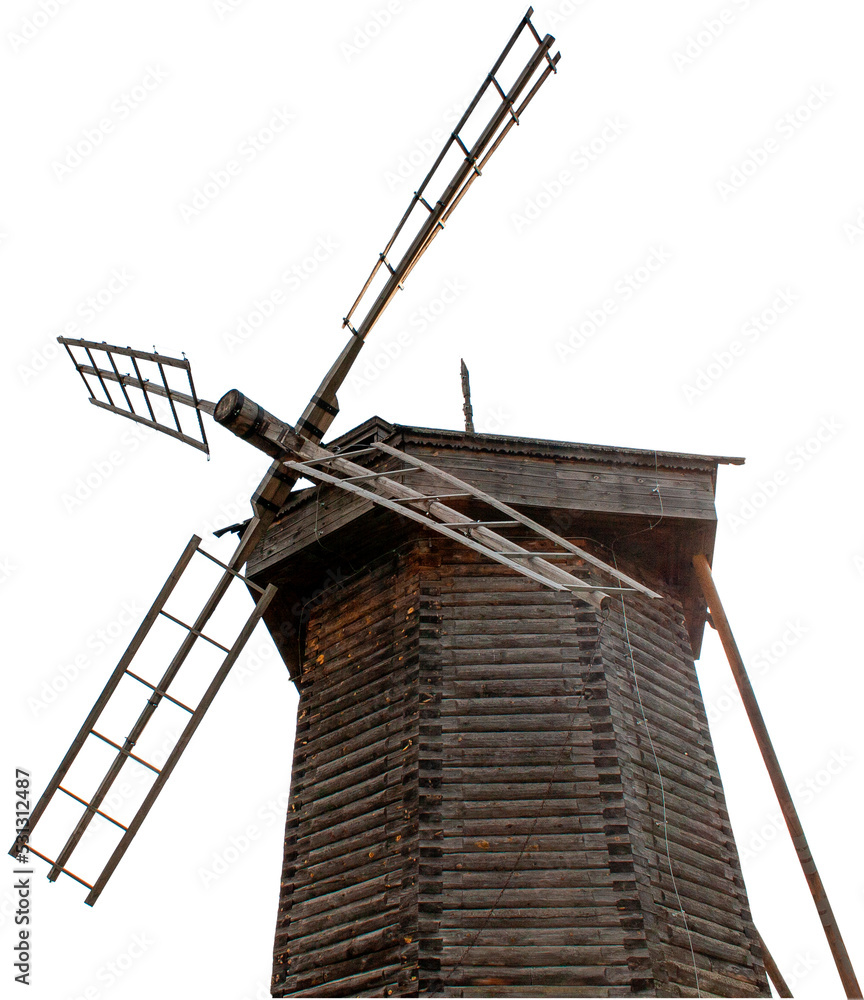 19th century wooden windmill building, transparent background, png ...