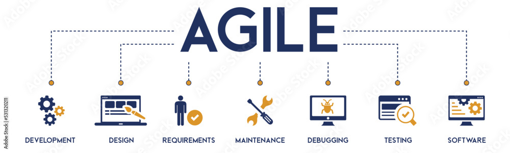 Agile banner web icon vector illustration concept with icon and symbol ...