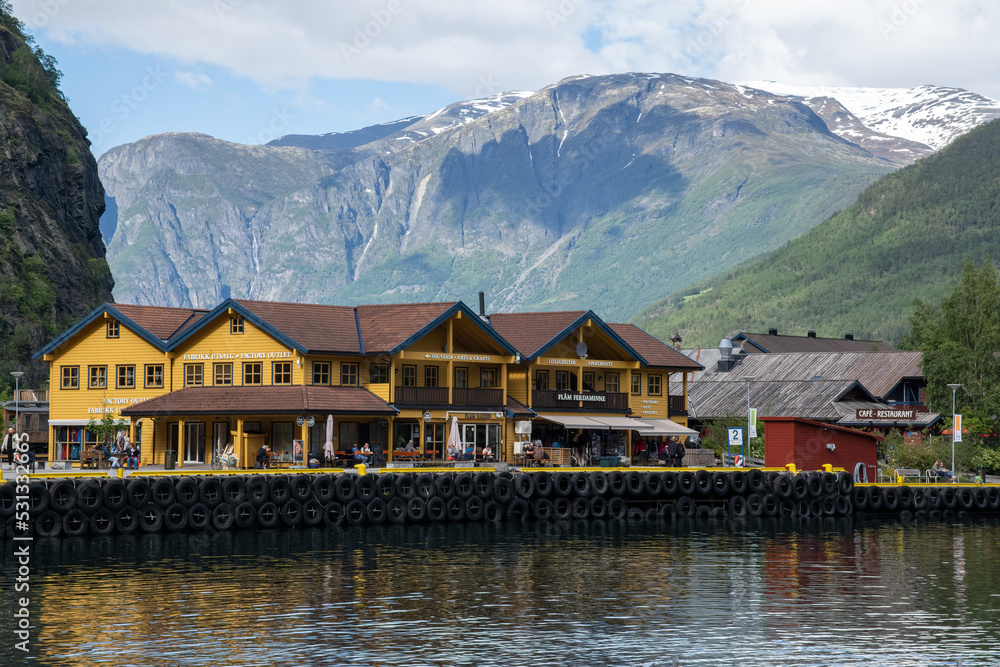 Flam, Norway - June 19, 2022: Flamsbana is a railway line between ...