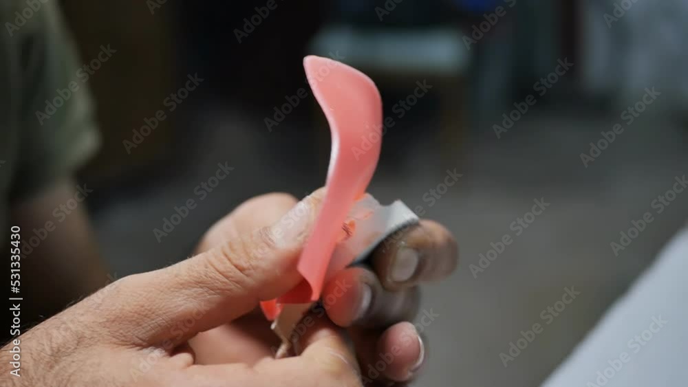 the process of making a denture in the workshop of a dental technician ...