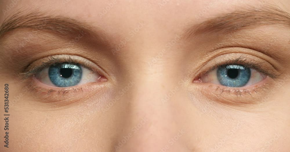 Beauty, vision and eye zoom of woman after ocular ophthalmology surgery ...