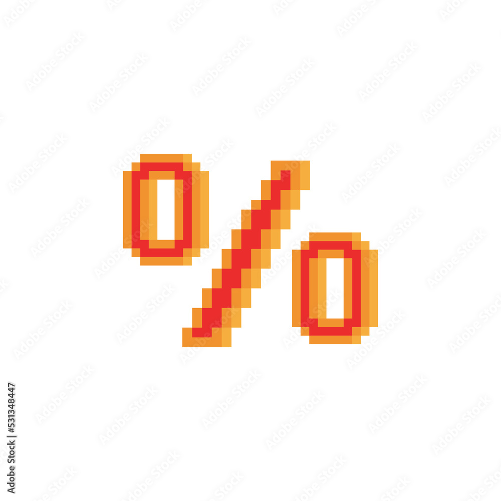 Percentage icon with pixel art on white background. Stock Vector ...
