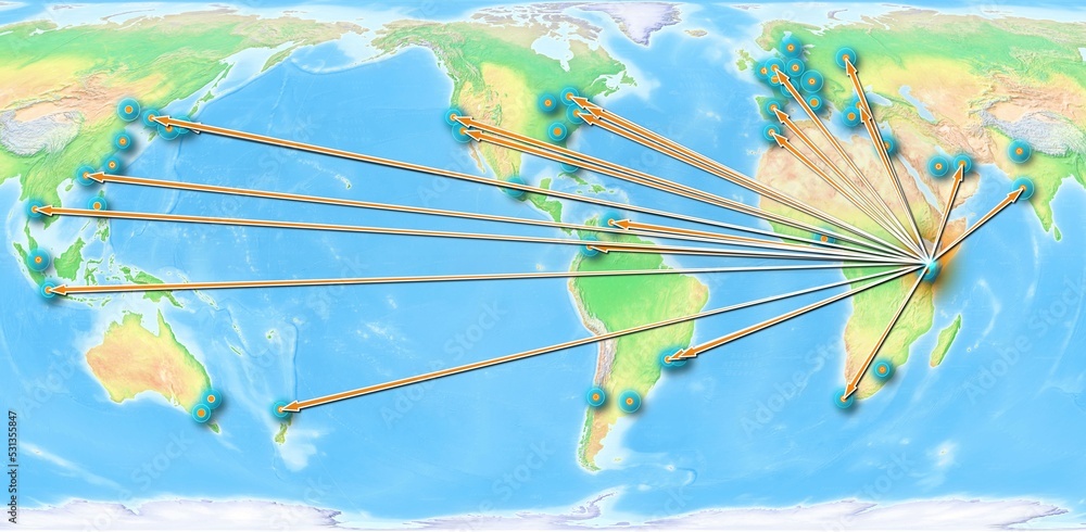 Kenya concept map centerd on America, export concept map for Kenya on ...
