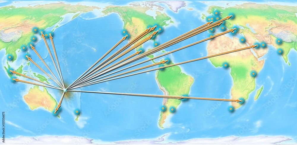 Vanuatu concept map centerd on America, export concept map for Vanuatu ...