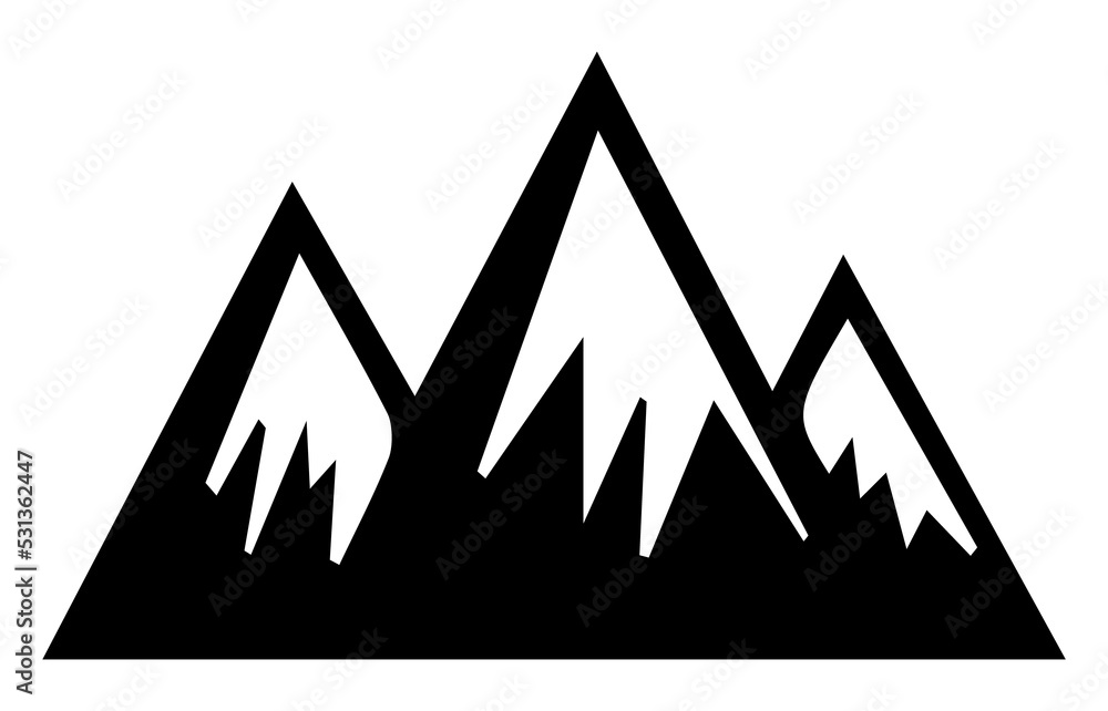 Simple mountain transparent (PNG) image Stock Illustration | Adobe Stock