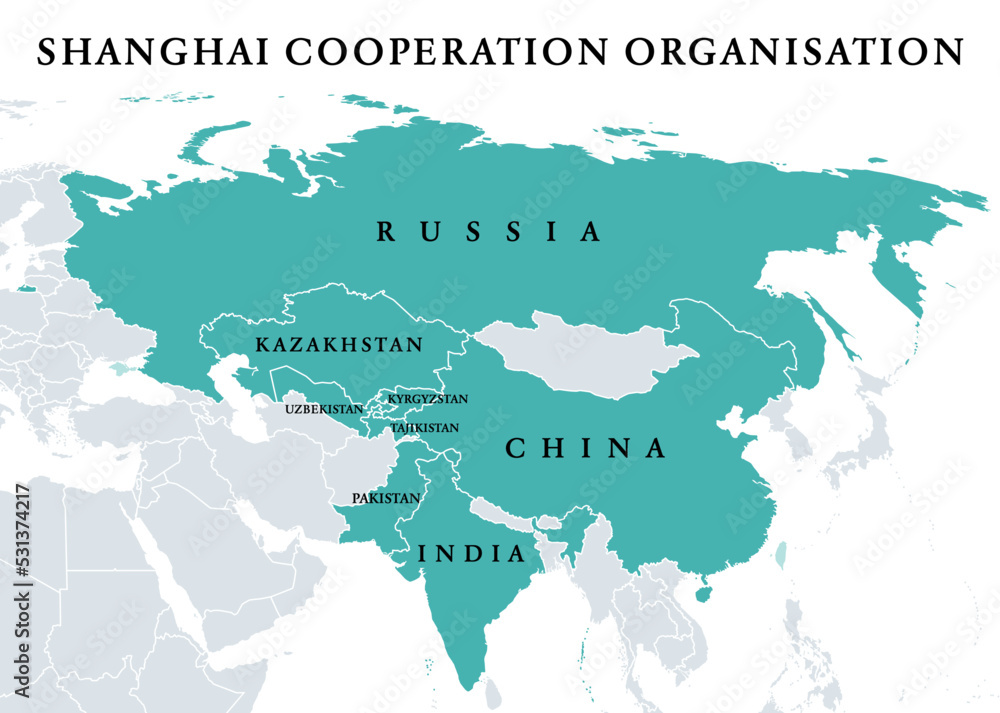 Poster Shanghai Cooperation Organisation, SCO member states, political ...