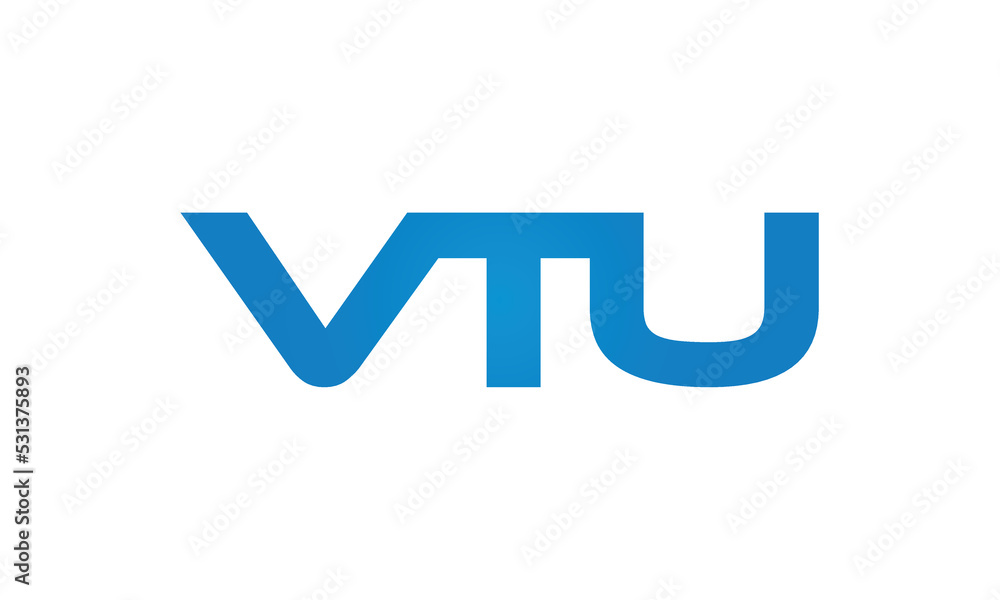 VTU monogram linked letters, creative typography logo icon Stock Vector ...